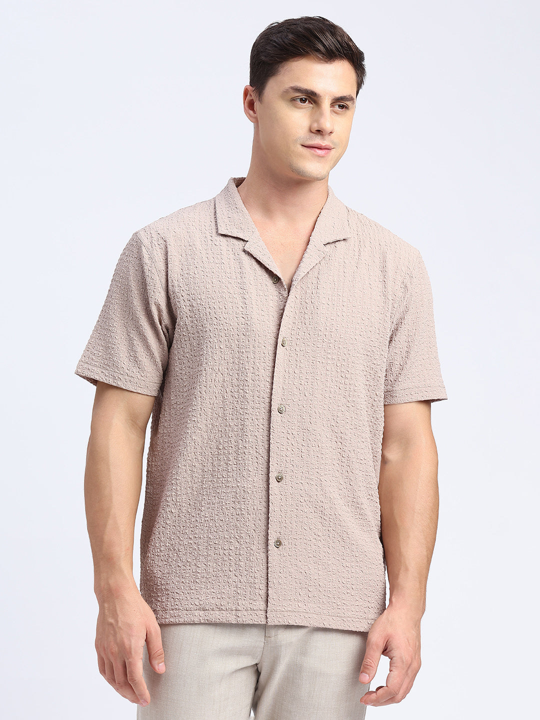 Textured Resort Wear Shirt for Men